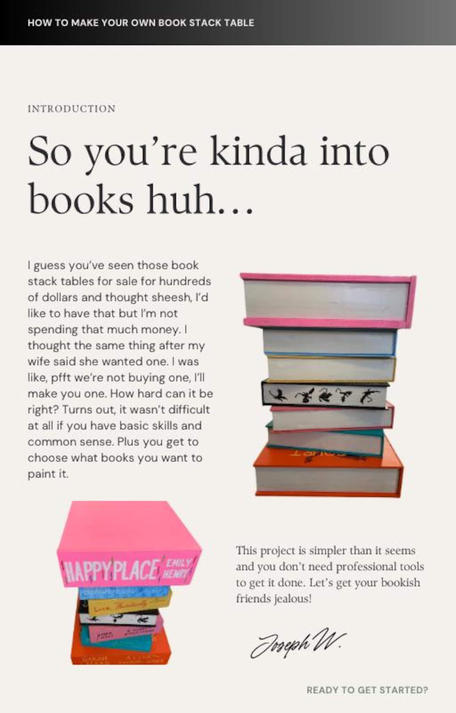 How to Build Your Own Book Stack End Table Stacking Books - Etsy