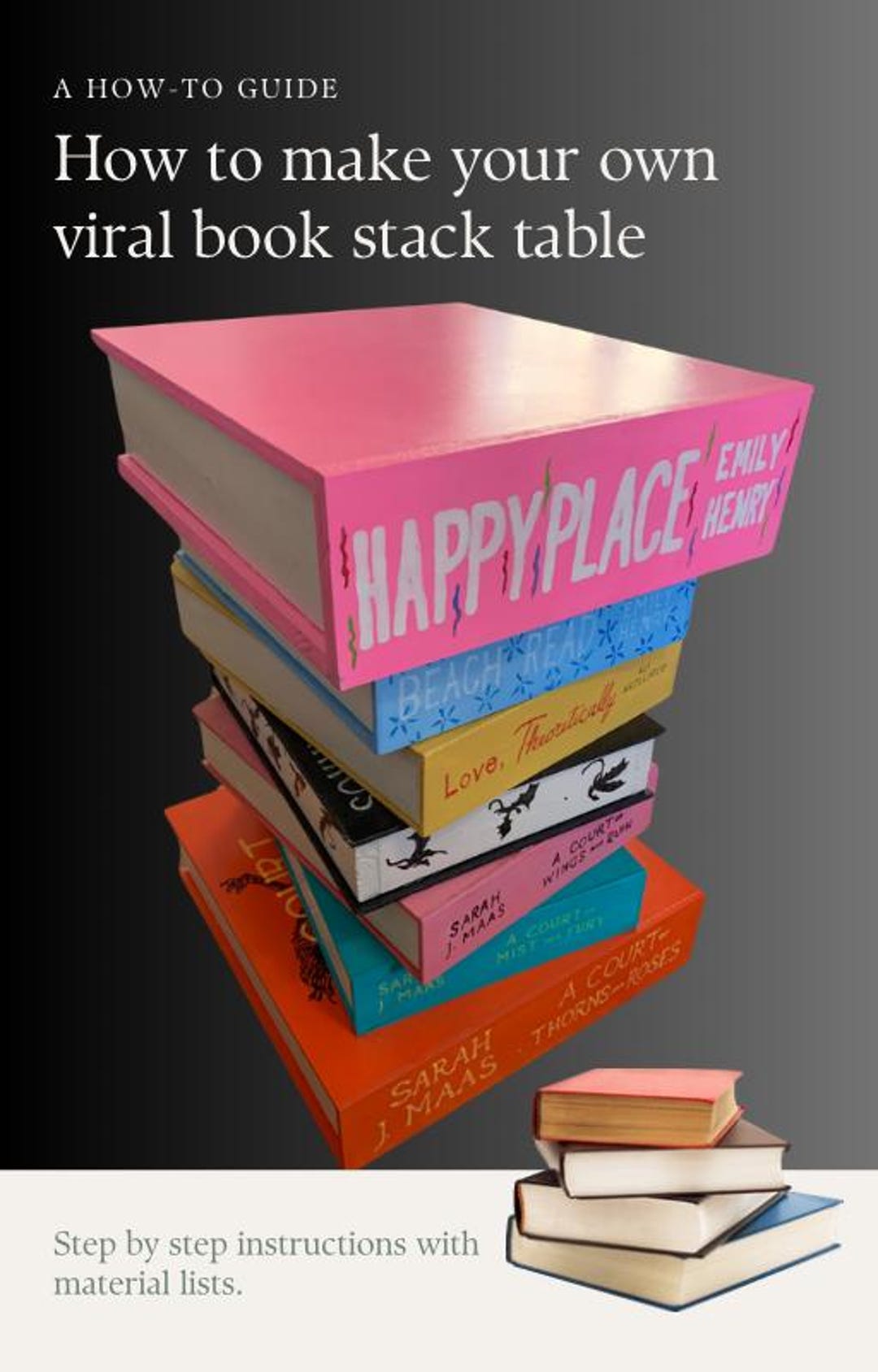 How to Build Your Own Book Stack End Table Stacking Books - Etsy