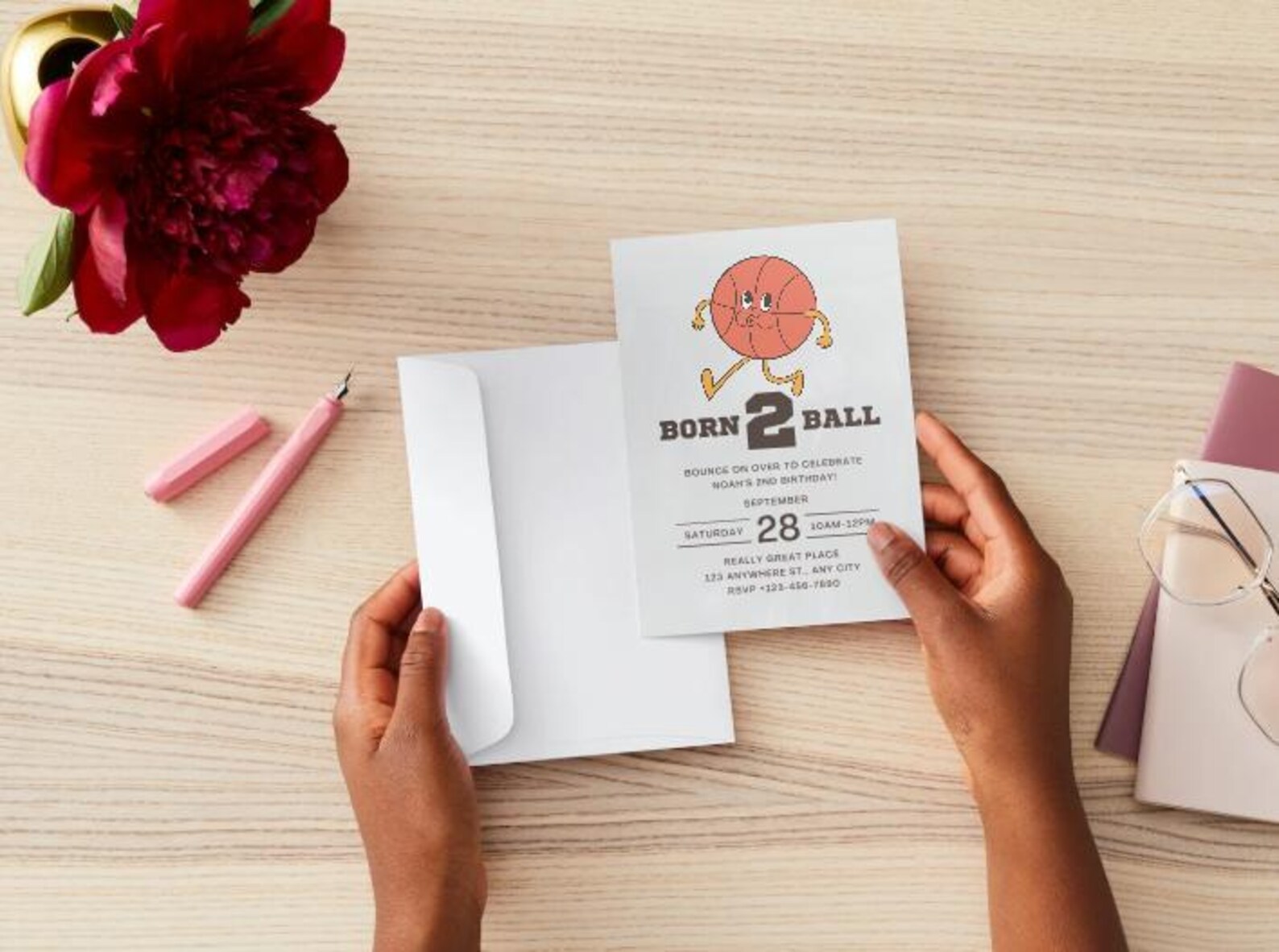 Basketball Birthday Invitation, Cute Cartoon (digital Download) - Etsy