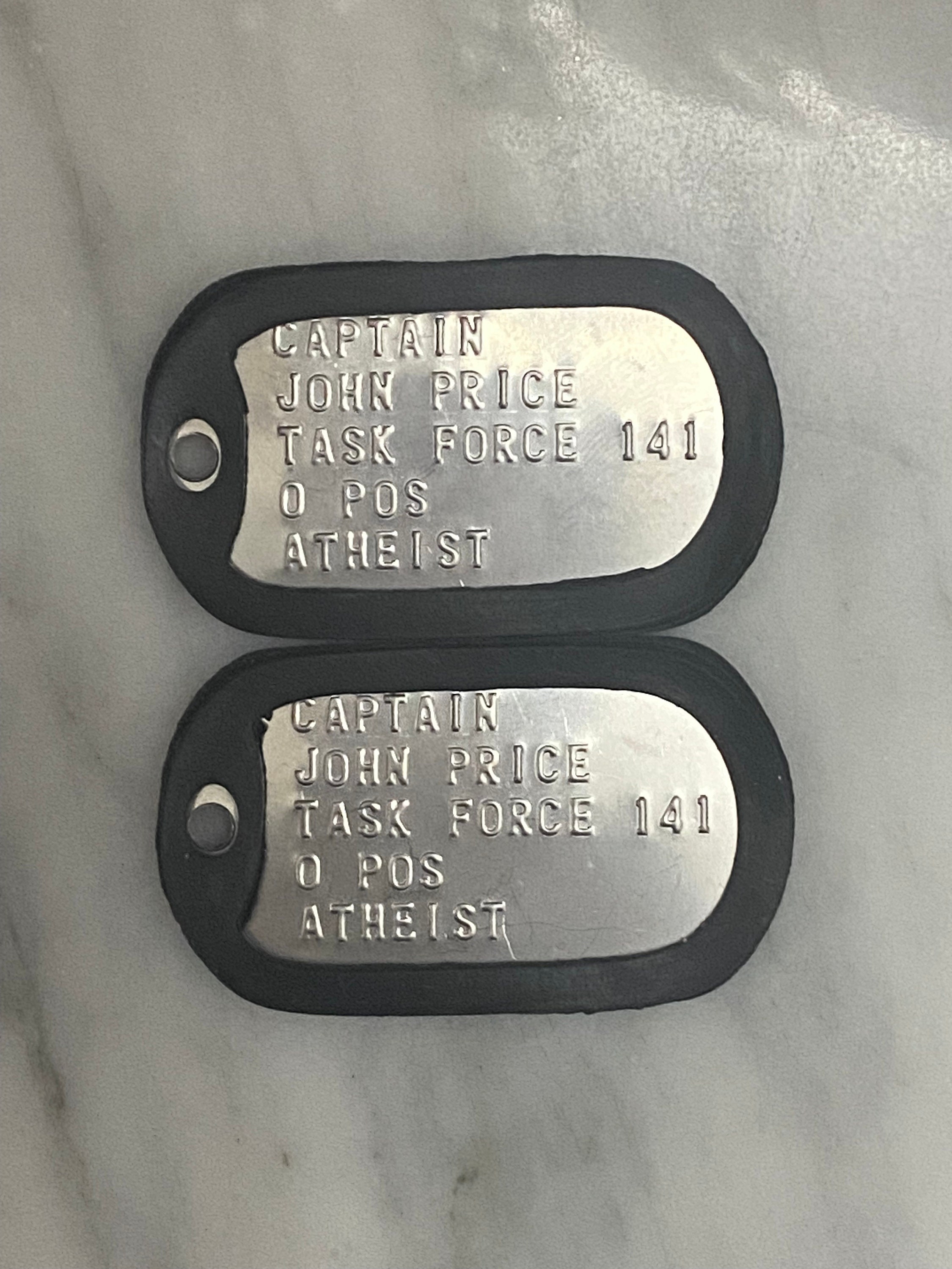 Call of Duty John Price - American Military Dog Tags Cosplay US Army ...