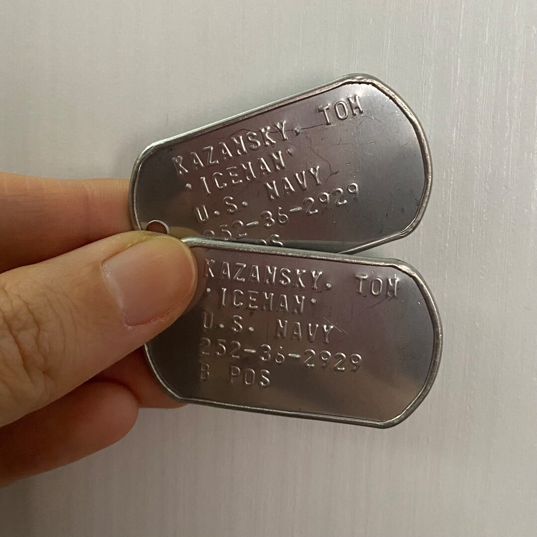 ICEMAN Kazansky Tom - American Military Dog Tags Top Gun US Army Dog ...