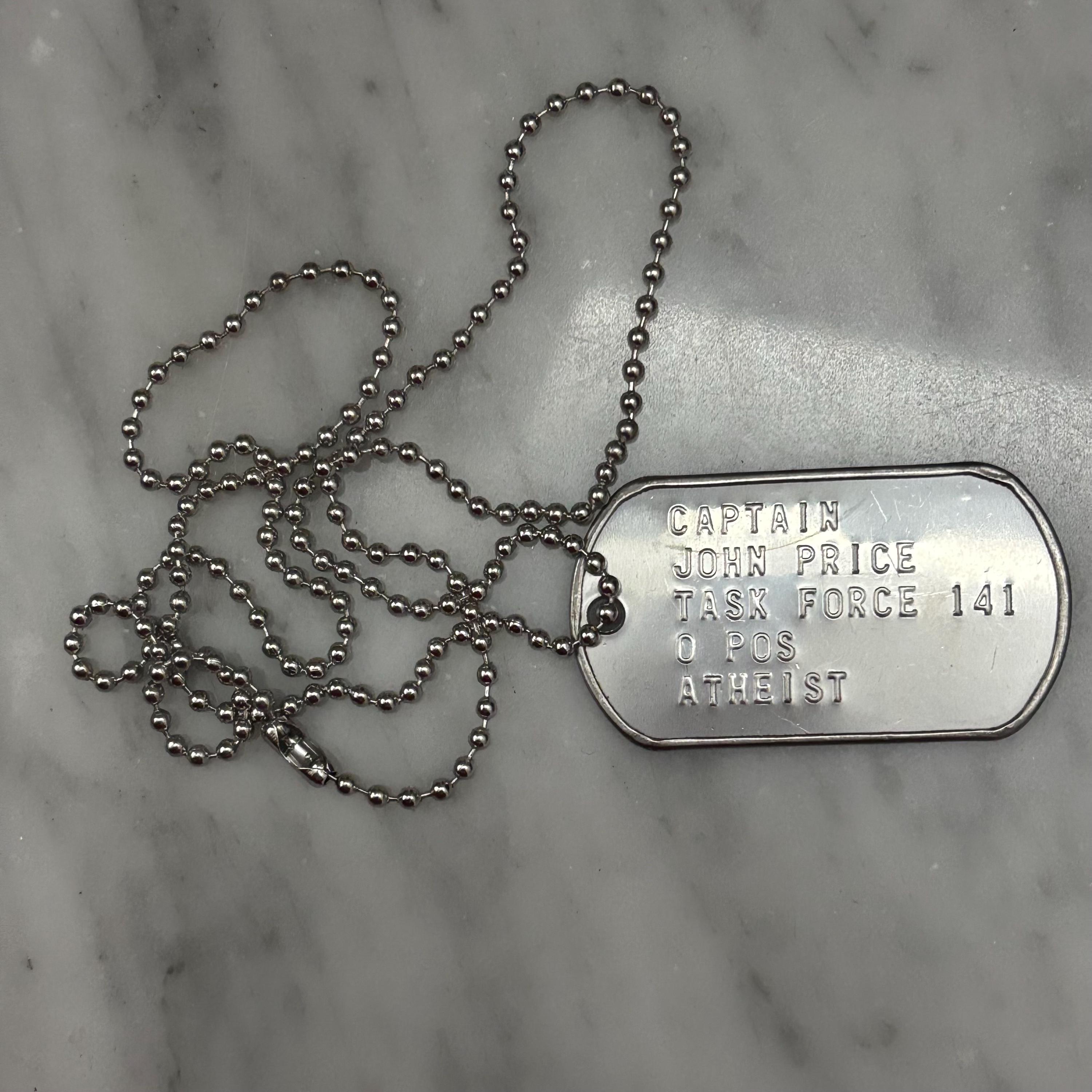 Call of Duty John Price - American Military Dog Tags Cosplay US Army ...