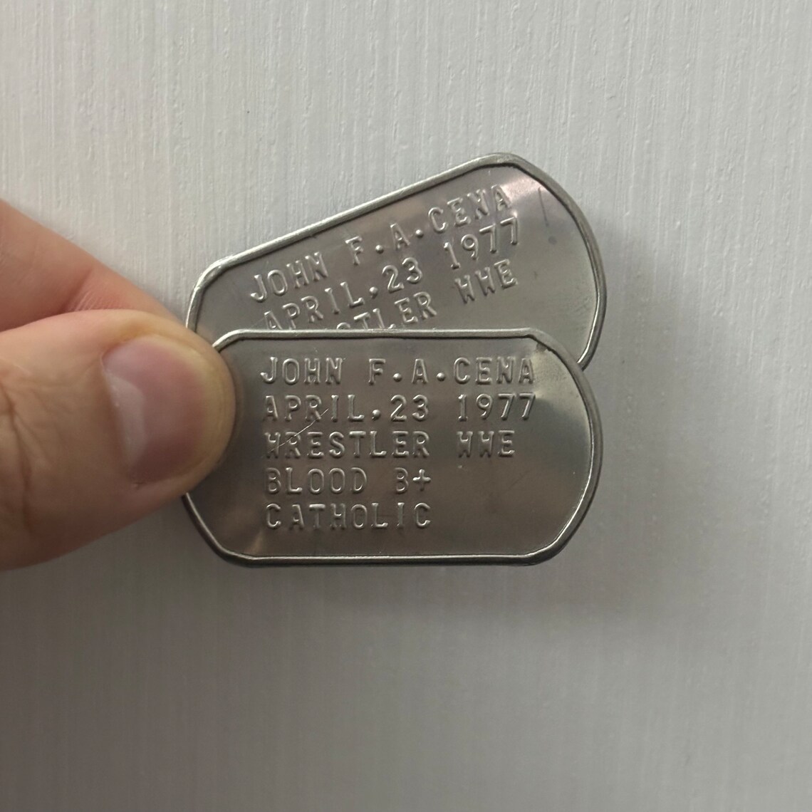 John Cena Wrestler - American Military Dog Tags Cosplay US Army Dog Tag ...