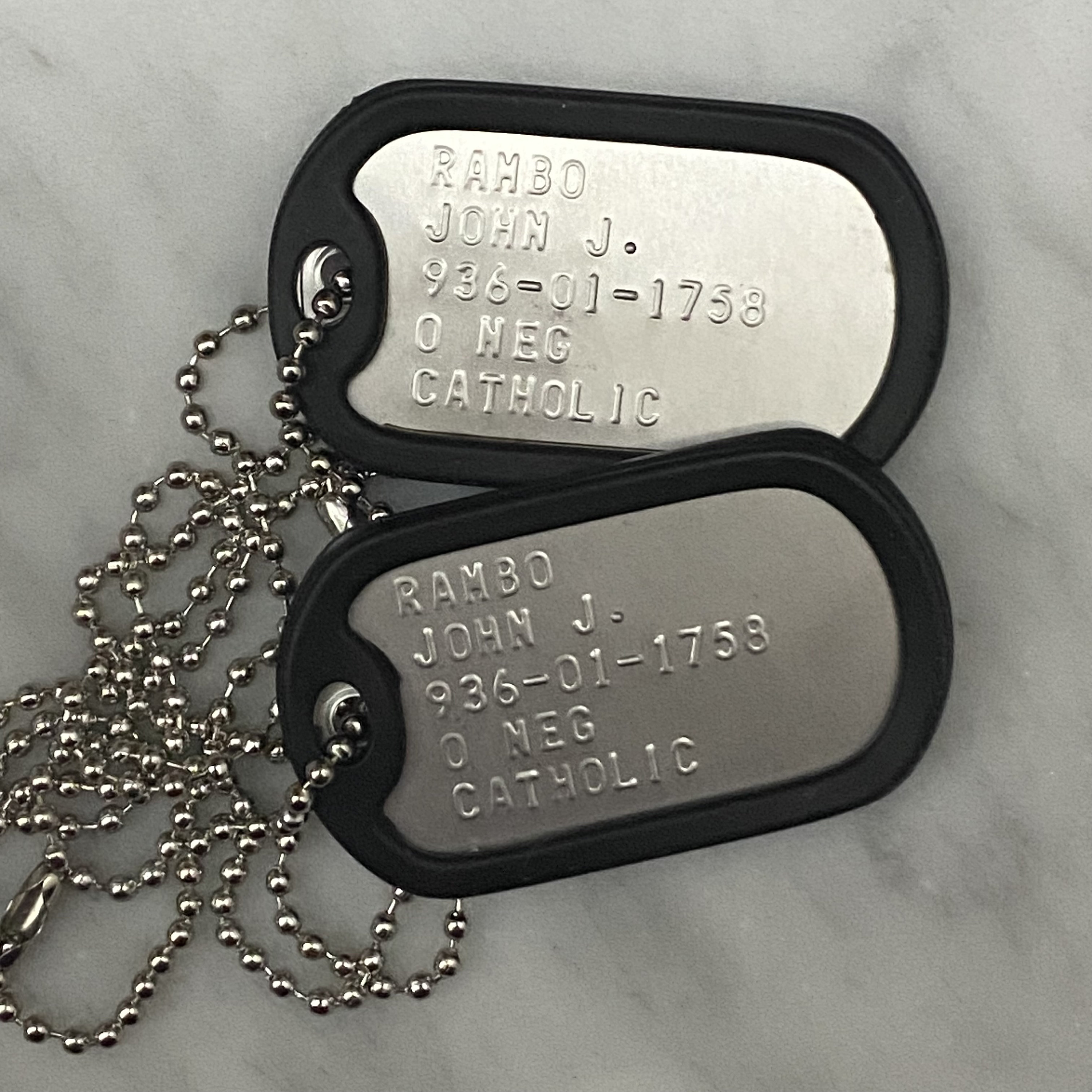 John J RAMBO American Military Dog Tags US Army Dog Tag ID - Etsy