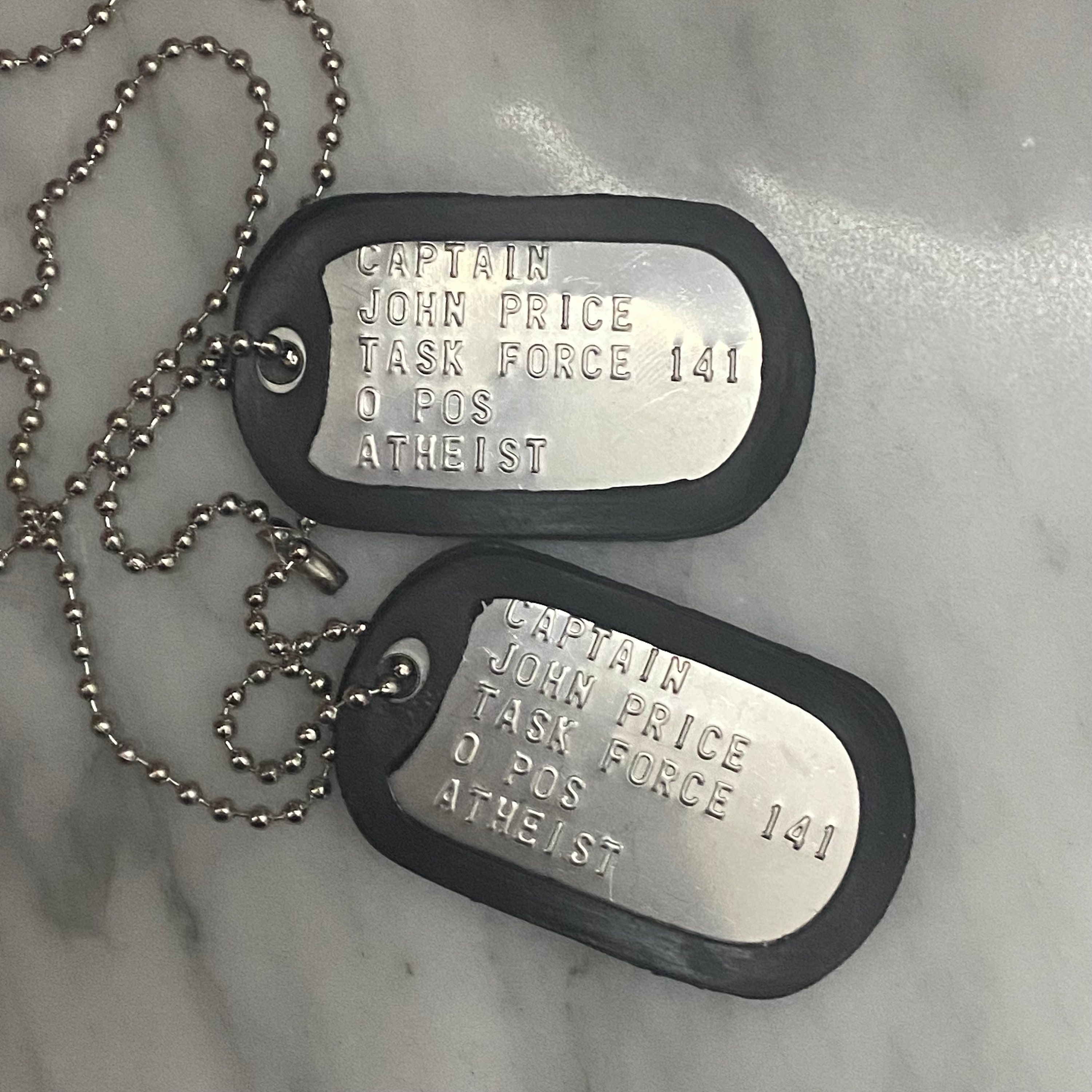 Call of Duty John Price - American Military Dog Tags Cosplay US Army ...