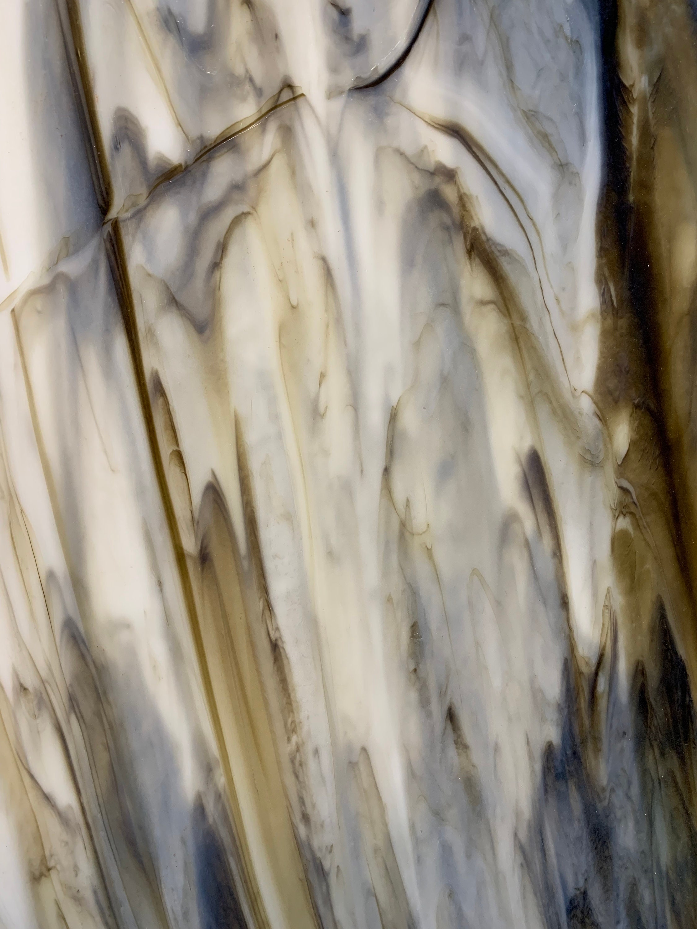 White Smoke Stained Glass Sheet Opalescent for Mosaic Sun Catchers 3mm ...