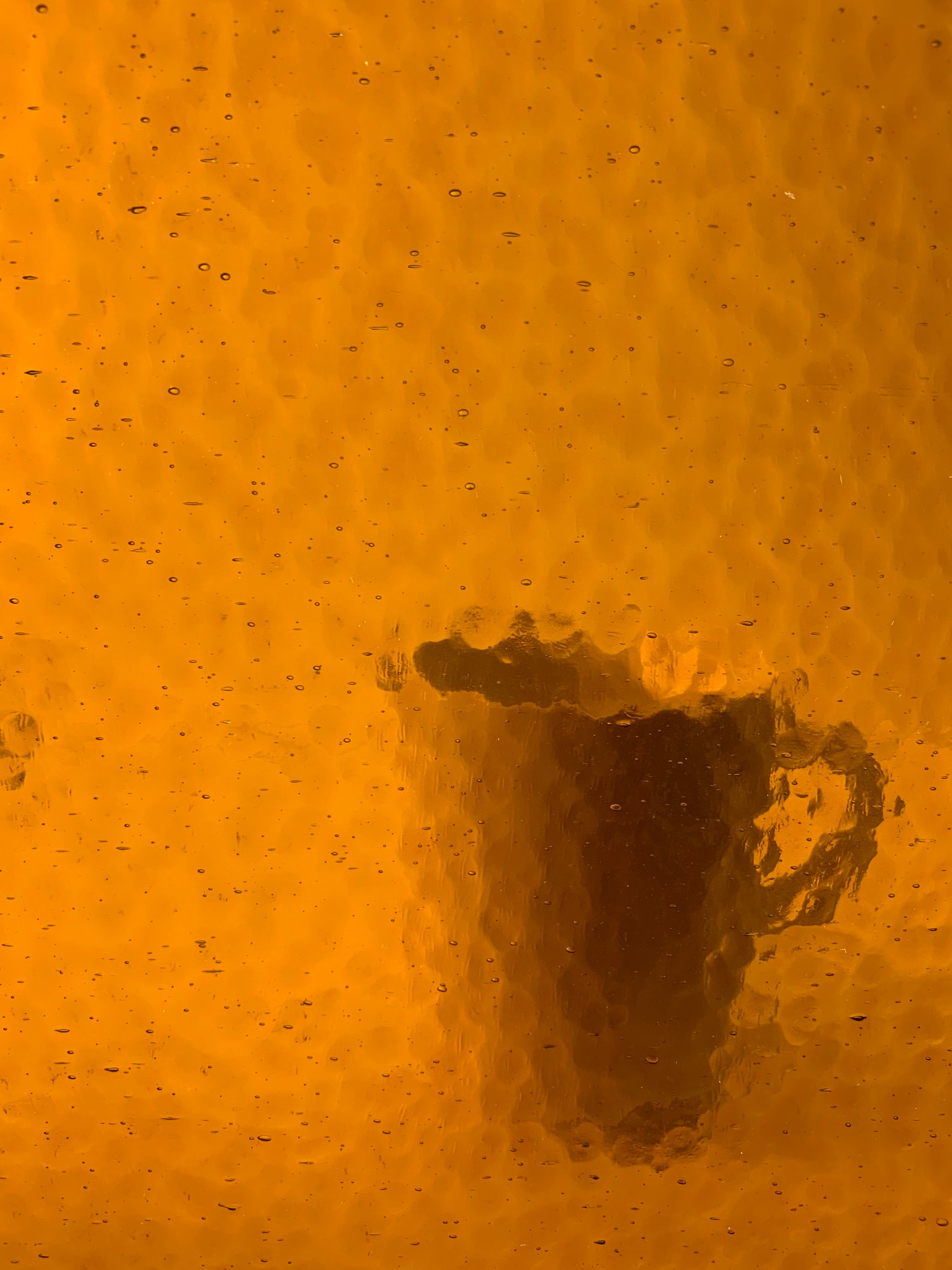 Medium Amber Stained Glass Sheet Transparent Hammered for Mosaic Sun ...