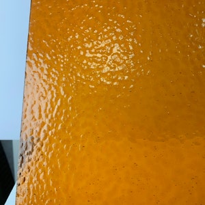 Medium Amber Stained Glass Sheet Transparent Hammered for Mosaic Sun ...