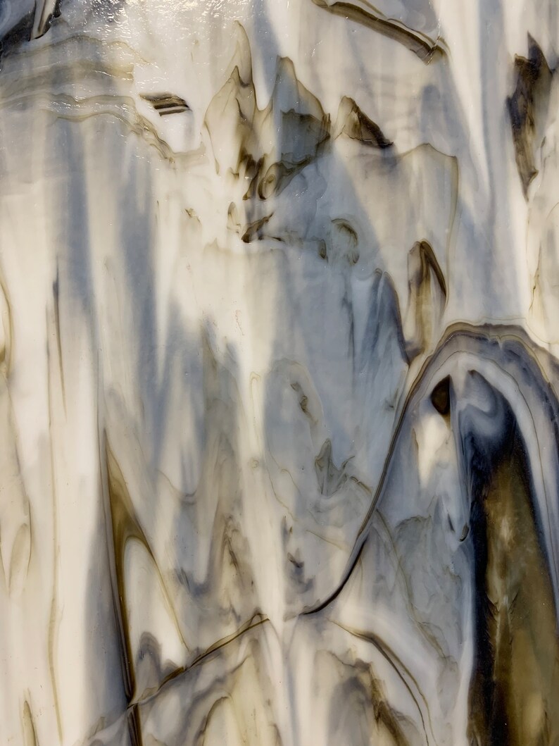 White Smoke Stained Glass Sheet Opalescent for Mosaic Sun Catchers 3mm ...