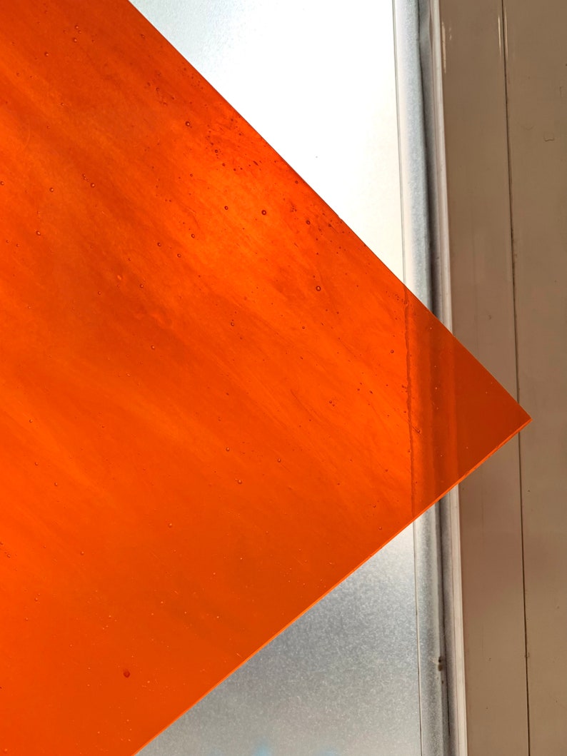 Orange Stained Glass Sheet Translucent for Mosaic Sun Catchers 2.5cm ...