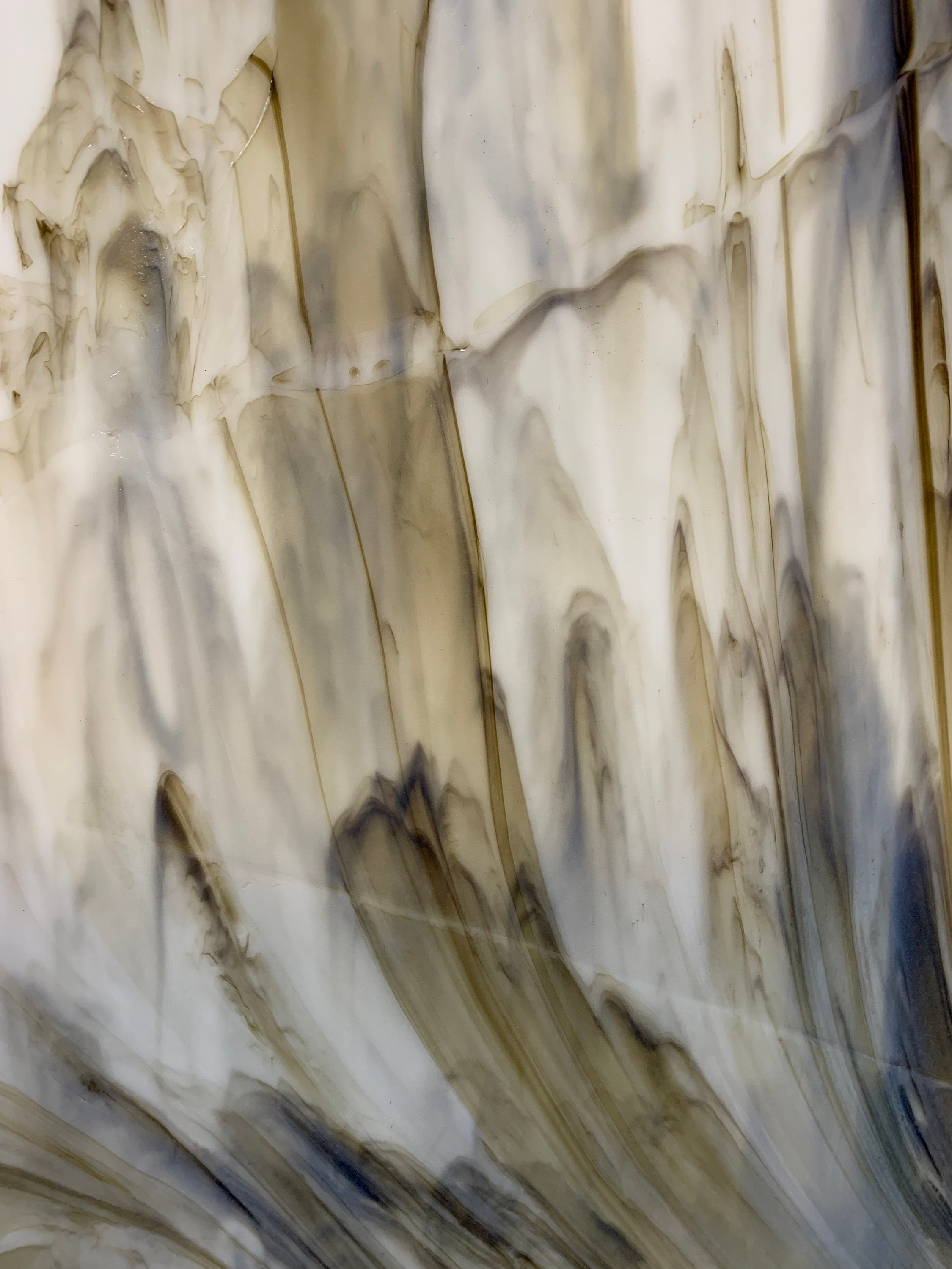 White Smoke Stained Glass Sheet Opalescent for Mosaic Sun Catchers 3mm ...