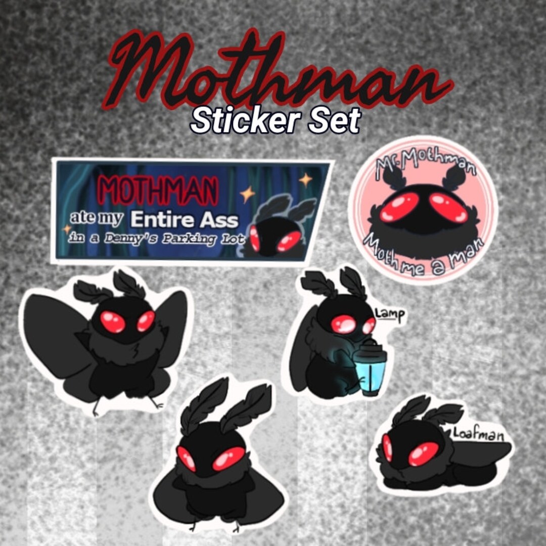 Mothman - Mothman Cryptid Sticker Set - Etsy