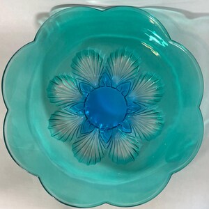 Vintage Studio Nova Turquoise Glass Decorative Plate With Box ...
