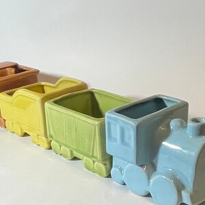 Vintage Shawnee Pottery Ceramic Train Set Accessories Holder or Planter ...