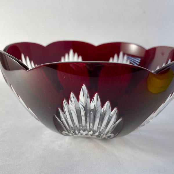 Red Cut Glass Bowl - Etsy