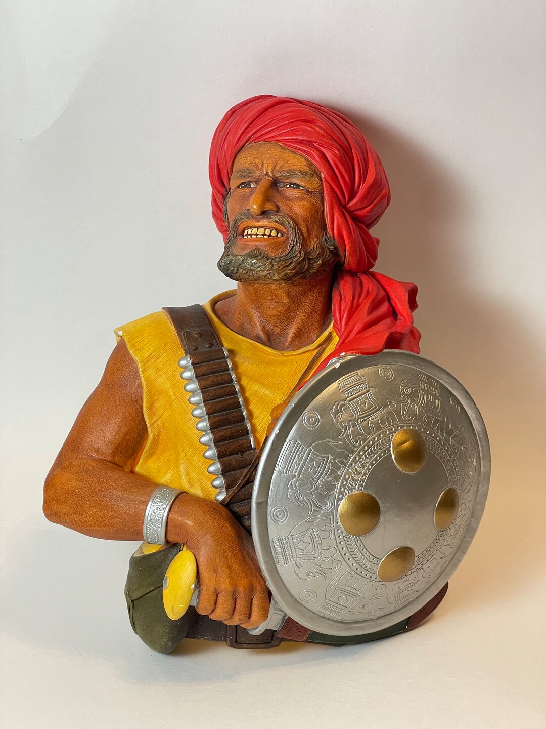Vintage Bossons Congleton Pathan Warrior Head, Chalkware Wall Plaque ...