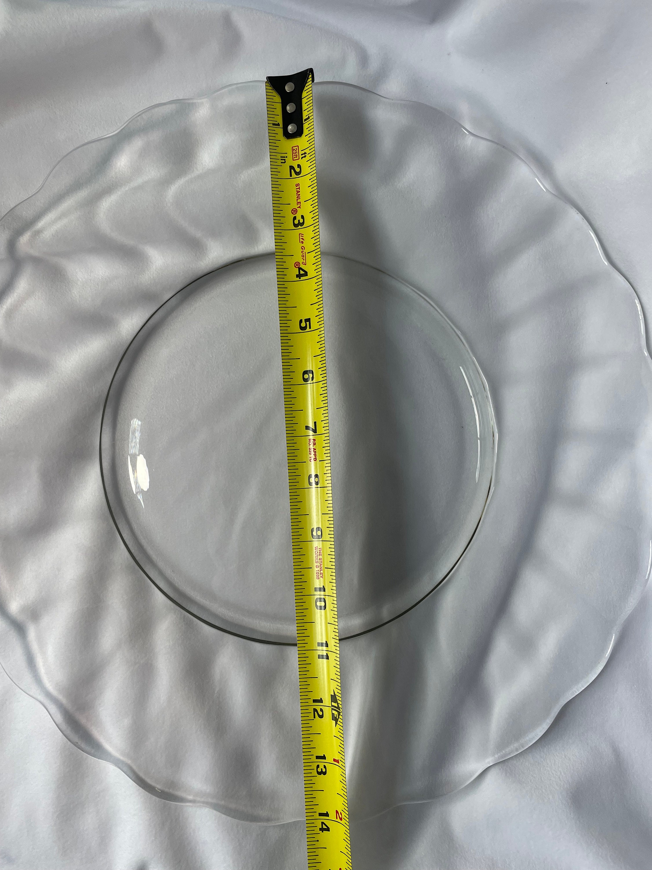 Vintage Round Thumbprint Clear Glass Serving Platter Plate - Etsy