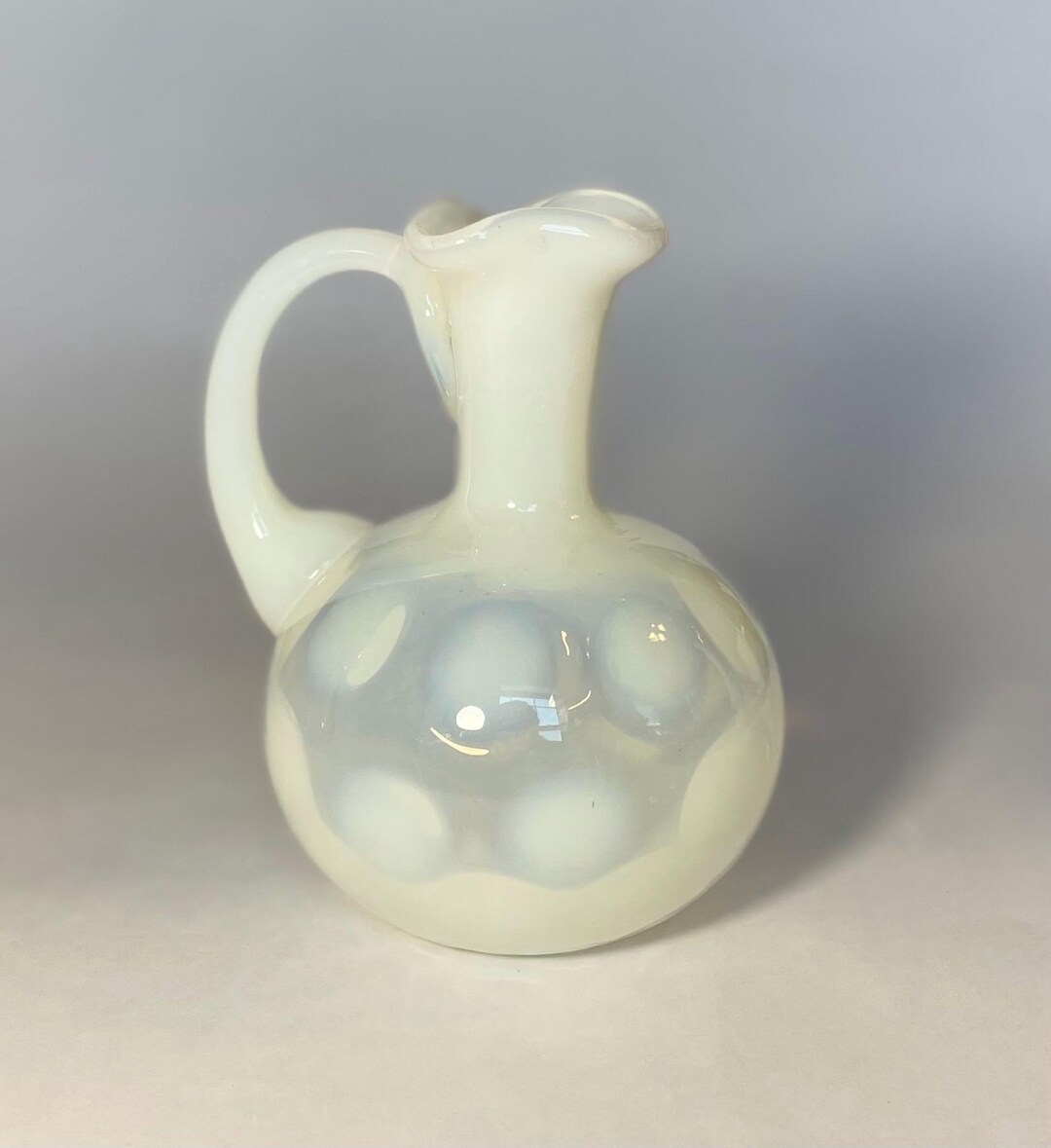 Vintage Fenton White Coin Dot Glass Cruet Bottle, VTG Mini Pitcher - Etsy