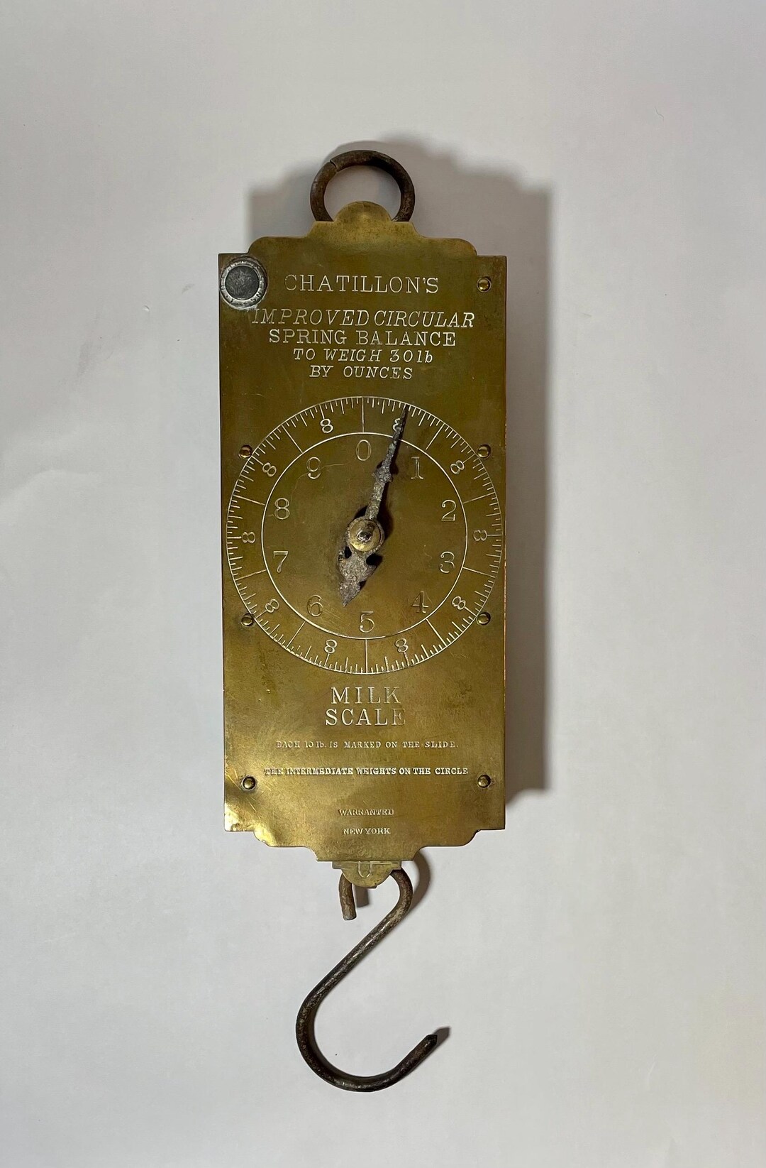 Vintage Hanging Chatillon’s Milk Scale, Antique Large Metal Weigher for ...