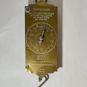 Vintage Hanging Chatillon’s Milk Scale, Antique Large Metal Weigher for ...