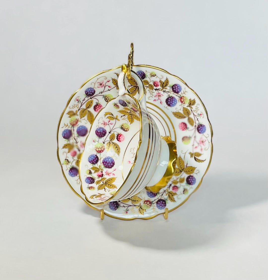 Vintage Royal Stafford Golden Bramble Bone China Teacup and Saucer ...