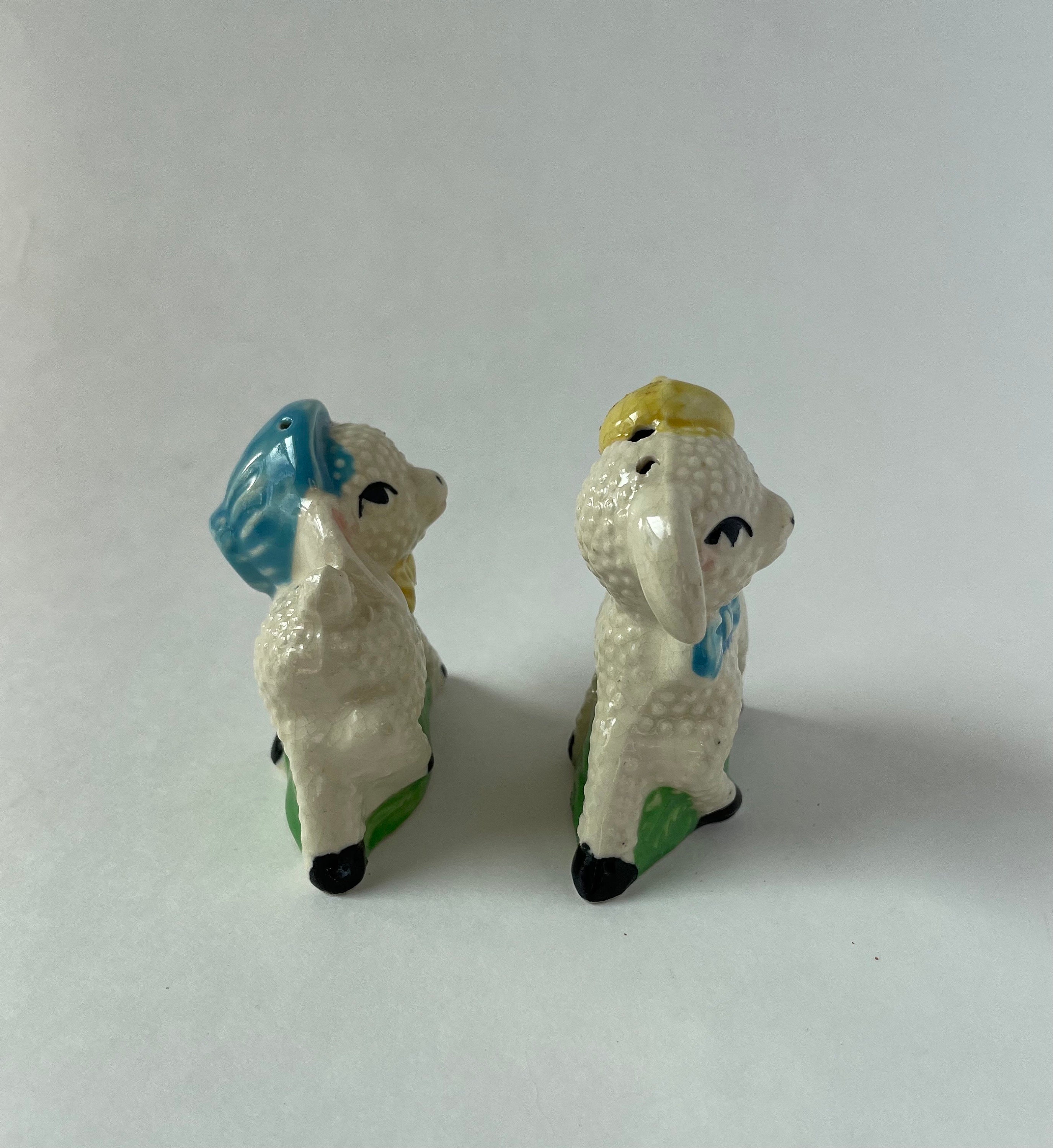 Vintage Kitsch Ceramic Lamb Sheep Salt and Pepper Shaker Set - Etsy