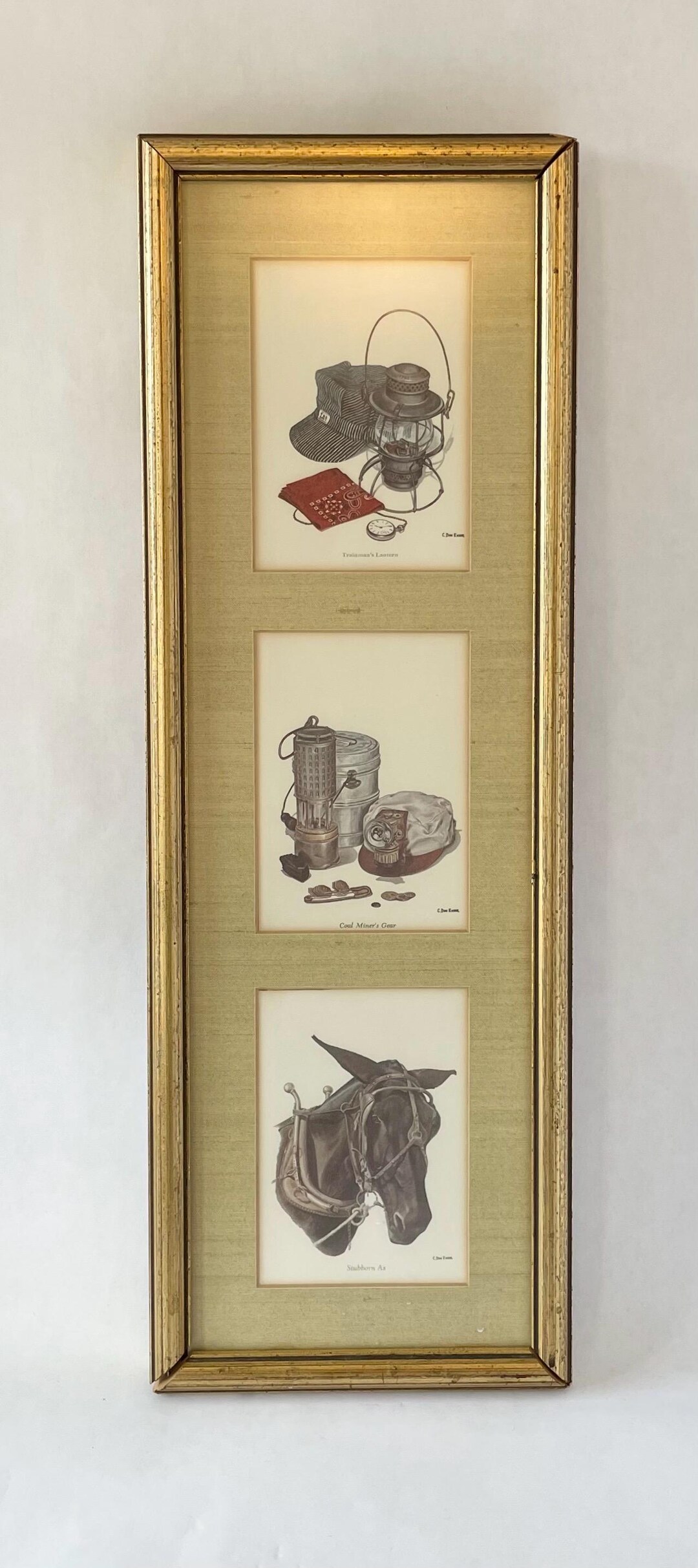 Vintage C Don Ensor Framed Prints, Set of 3 Wall Art, Stubborn As, Coal ...