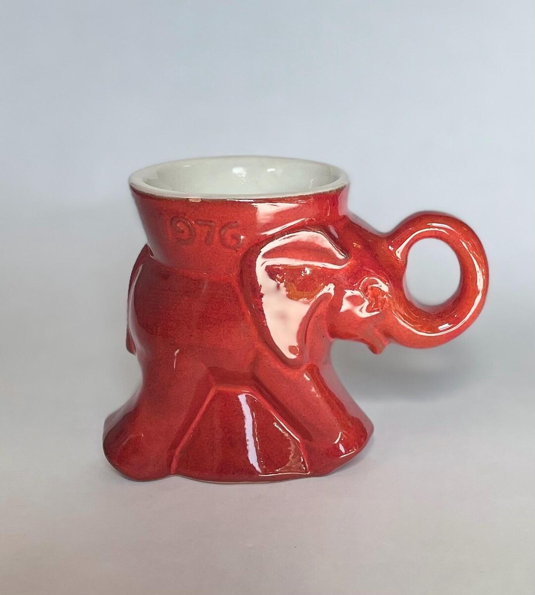 Vintage Frankoma 1976 GOP Red Elephant Pottery Mug, USA Republican ...