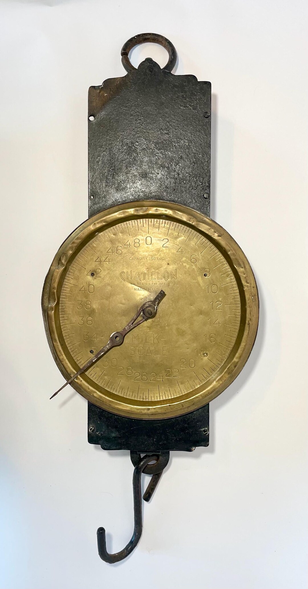 Vintage Hanging Chatillon Milk Scale, Antique Large Metal Weigher for ...