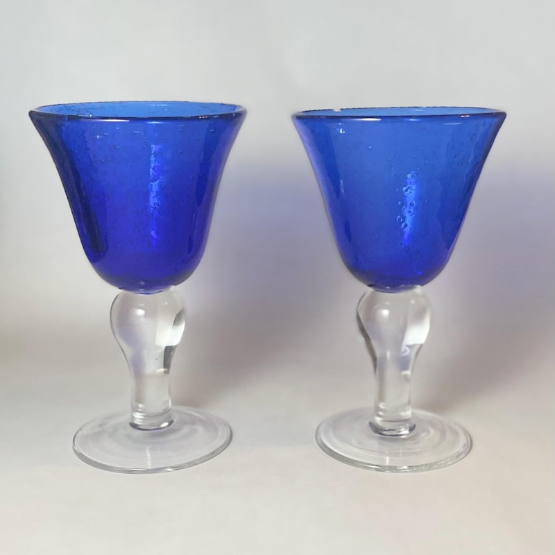 Cobalt Blue Goblets - Etsy