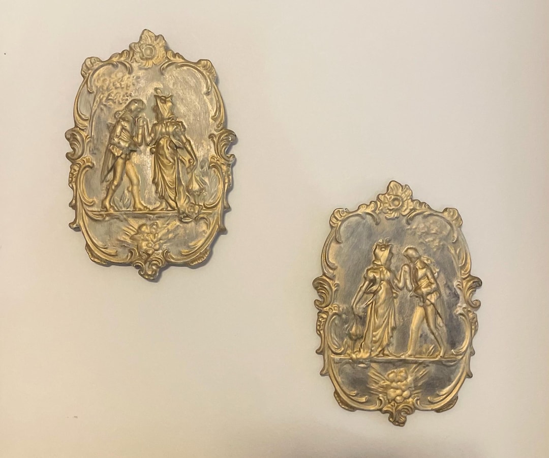 Vintage Pair of Victorian Courting Couple Wall Plaques, Romantic Decor ...