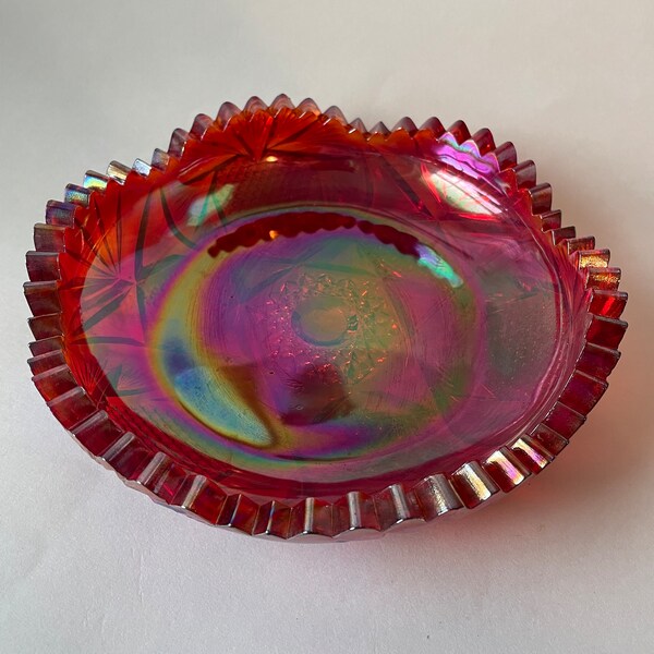 Red Carnival Glass - Etsy