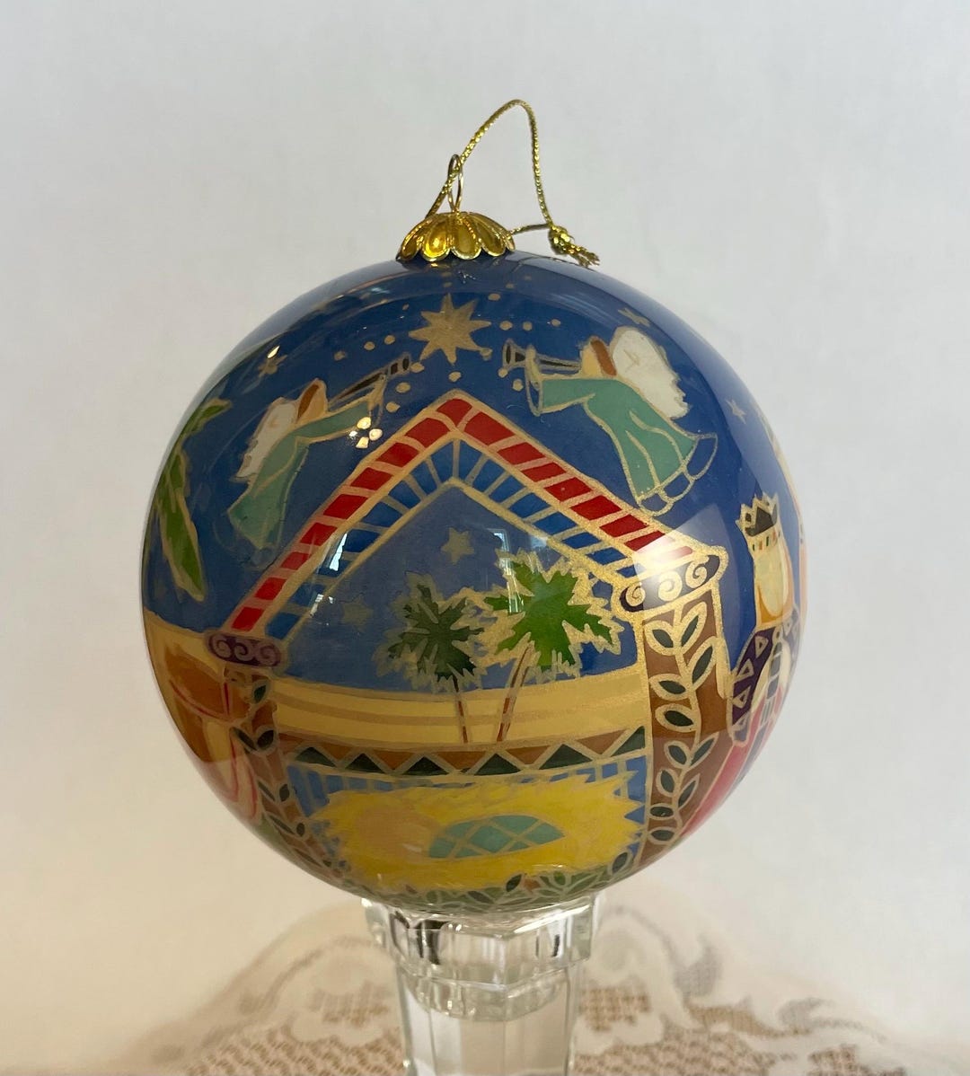 Vintage Li Bien Christmas Glass Nativity Ornament in Box, Pier 1 ...
