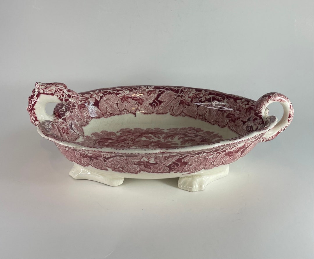 Vintage Mason’s Patent Ironstone China Vista England Footed Dragon Bowl ...