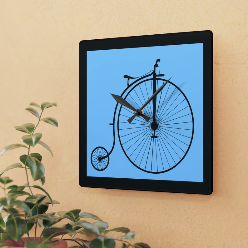 Cycling Wall Clock Vintage Cycling Gift Old Bikes Decor Cyclist Acrylic ...