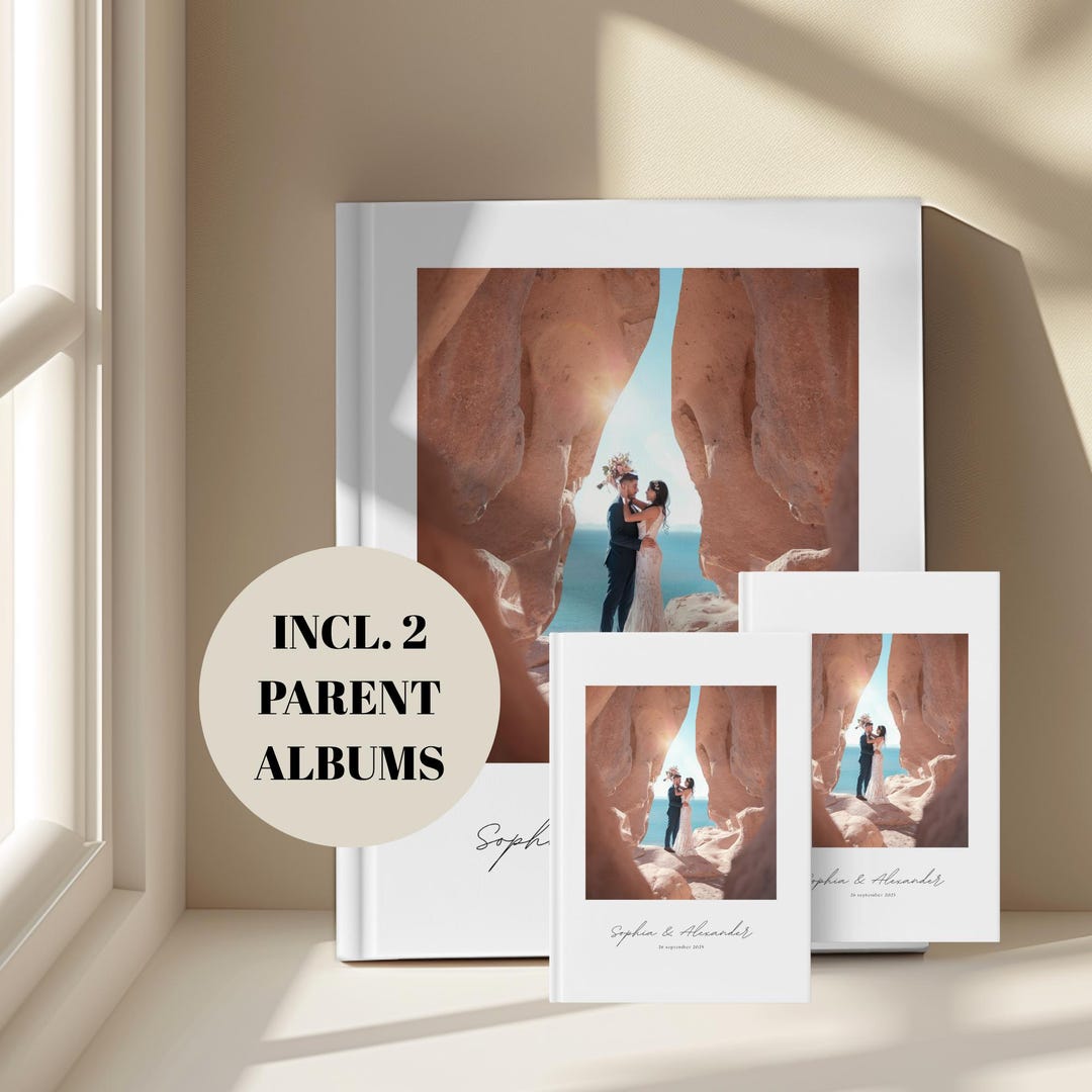 Custom Wedding Photo Album + 2 Parent Albums: Personalized Keepsake ...