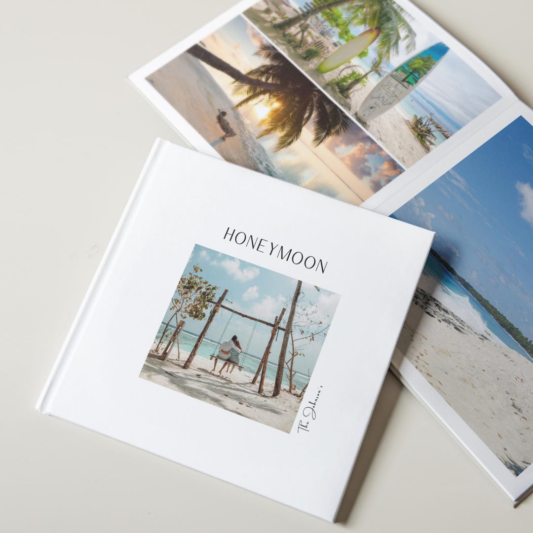 Square Honeymoon Photo Book 8x8 as Personalized Gift Custom Photo Album ...