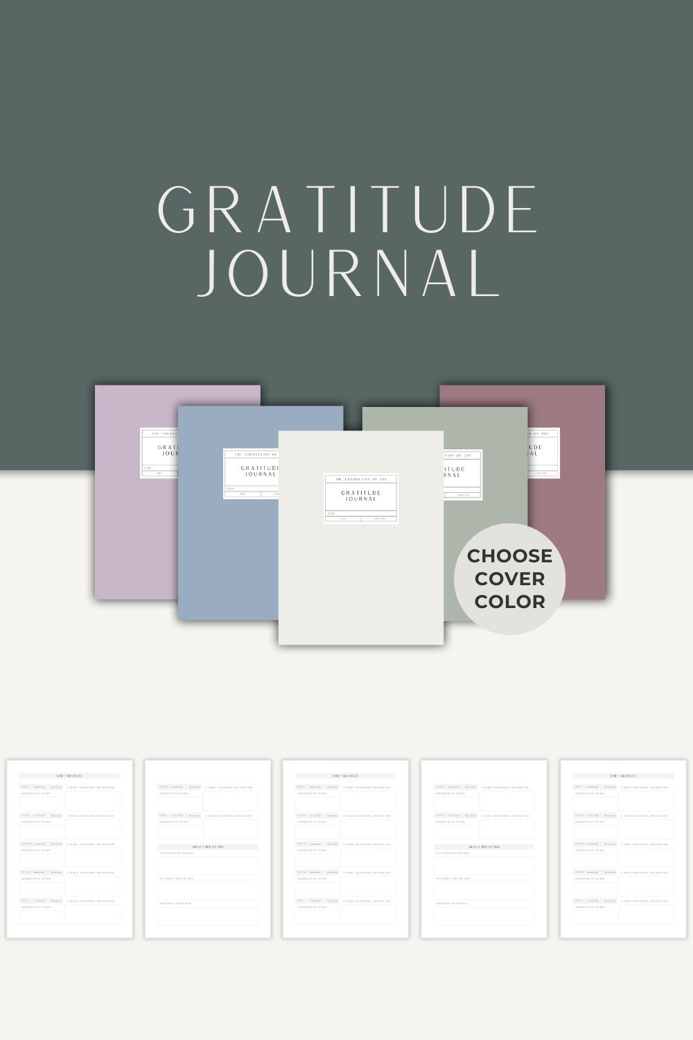 Simple Printable Gratitude Journal With Affirmations for Daily ...