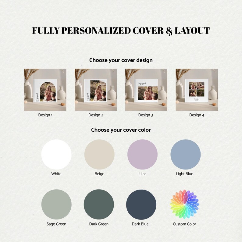 Personalized Engagement Photo Book – Custom Square Hardcover Album ...