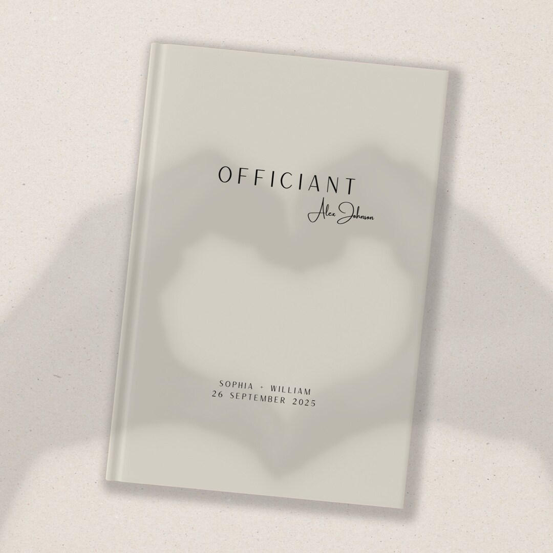 Beige Officiant Gift for Wedding Celebrant Folder Personalized ...