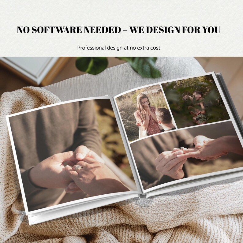 Personalized Engagement Photo Book – Custom Square Hardcover Album ...