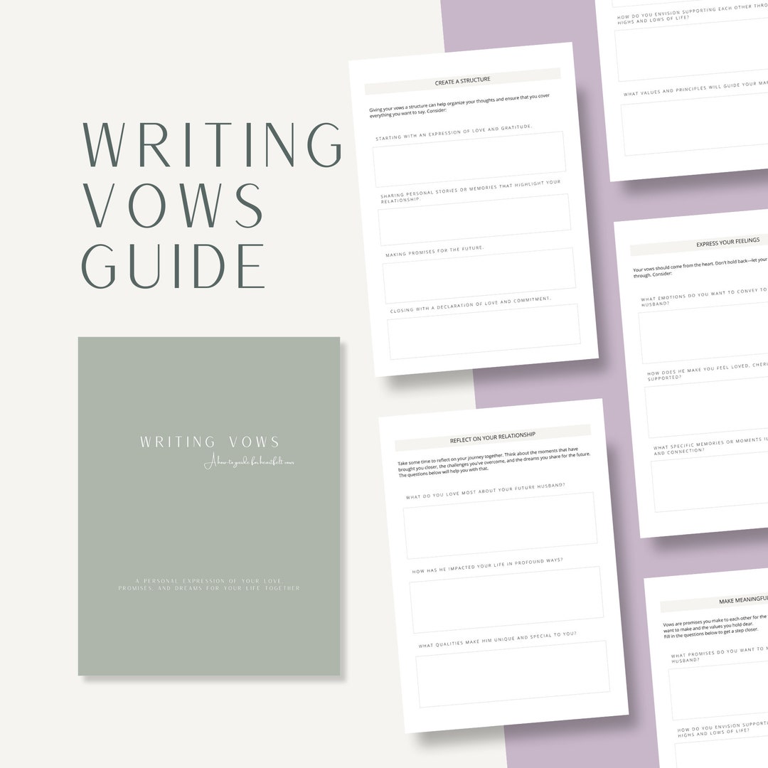 Vows to Husband Guide Writing Vows for Him Creative Vow Templates for ...