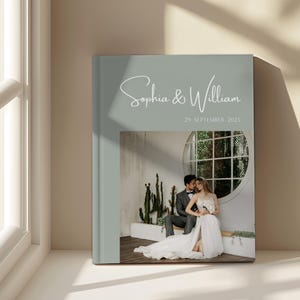 Sage Green Wedding Photo Album - 11x8 Custom Wedding Keepsake With ...