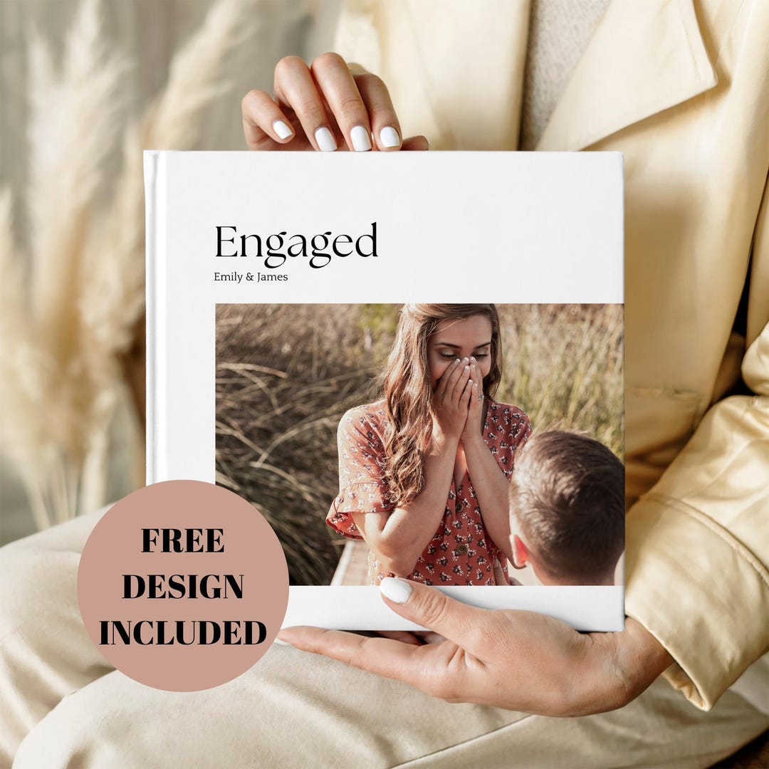Personalized Engagement Photo Book – Custom Square Hardcover Album ...
