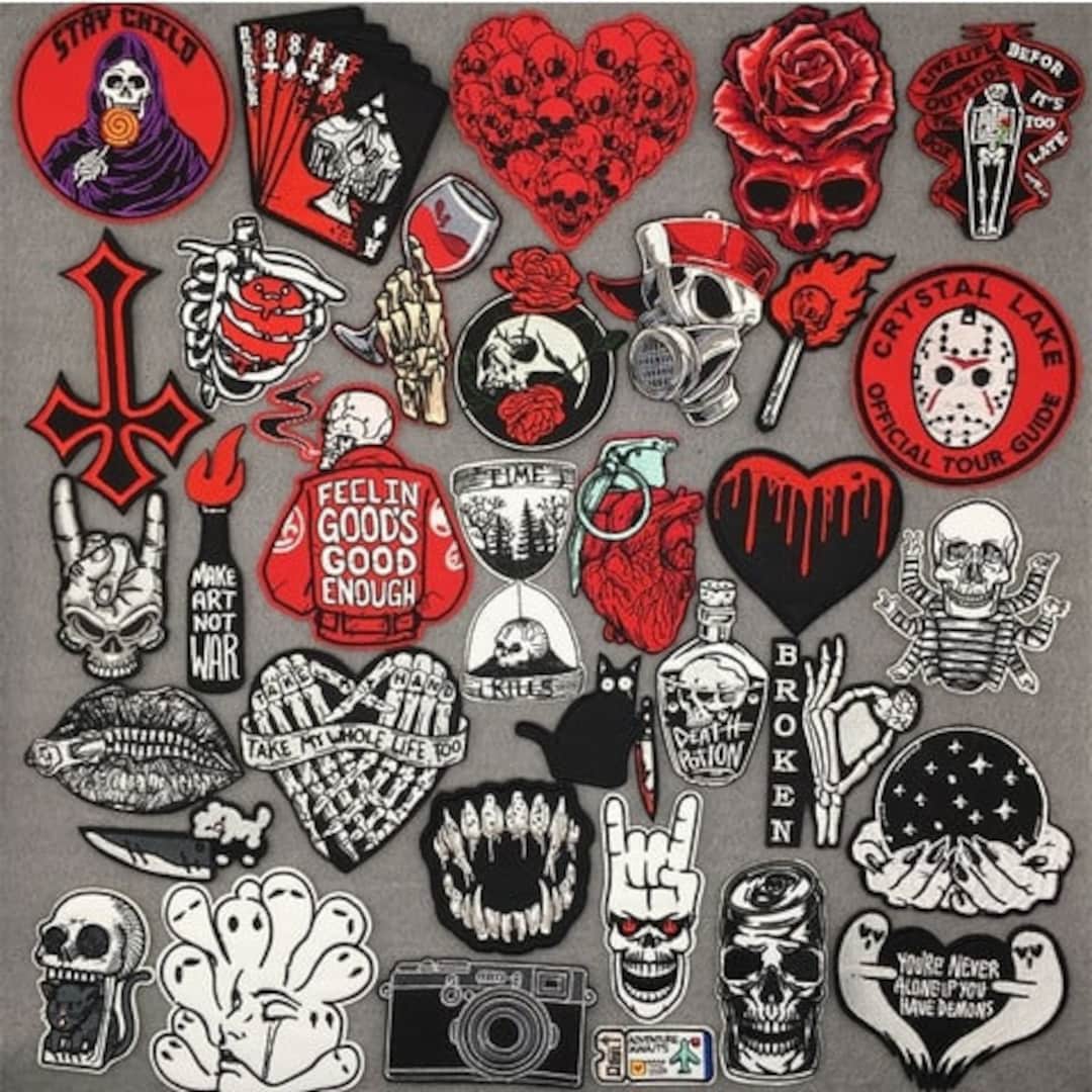 Punk Iron-on Clothing Patches, Embroidery Patch Applications, Sewing ...