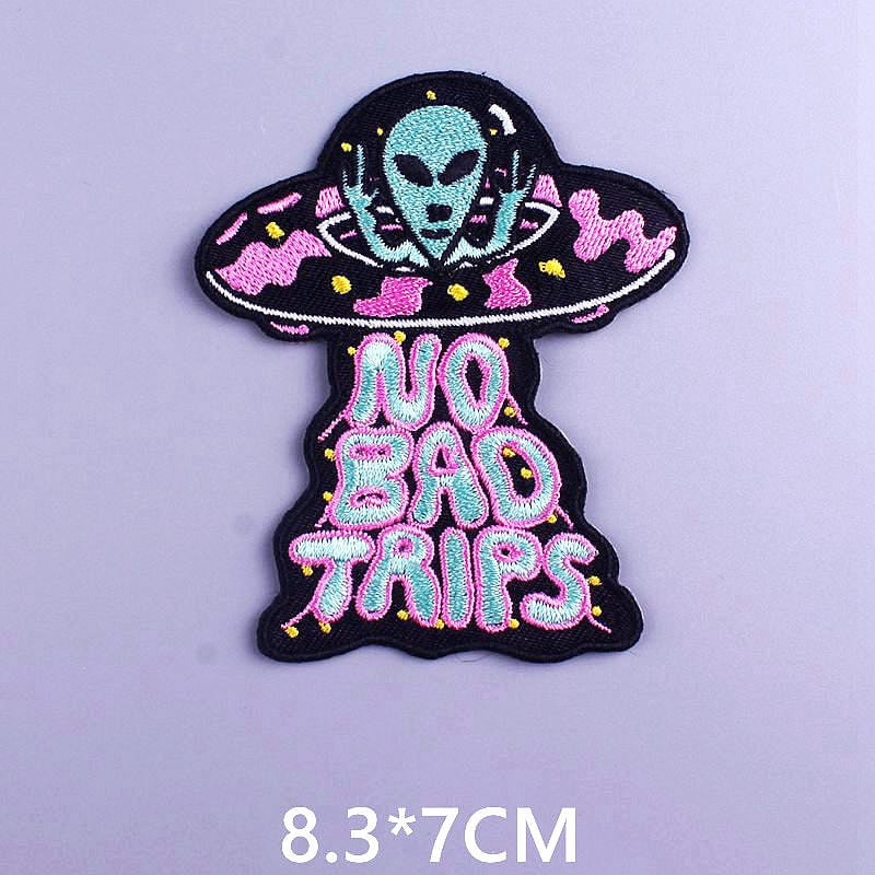 Celestial Embroidered UFO Patches, Interstellar Iron-on Patches, Alien ...
