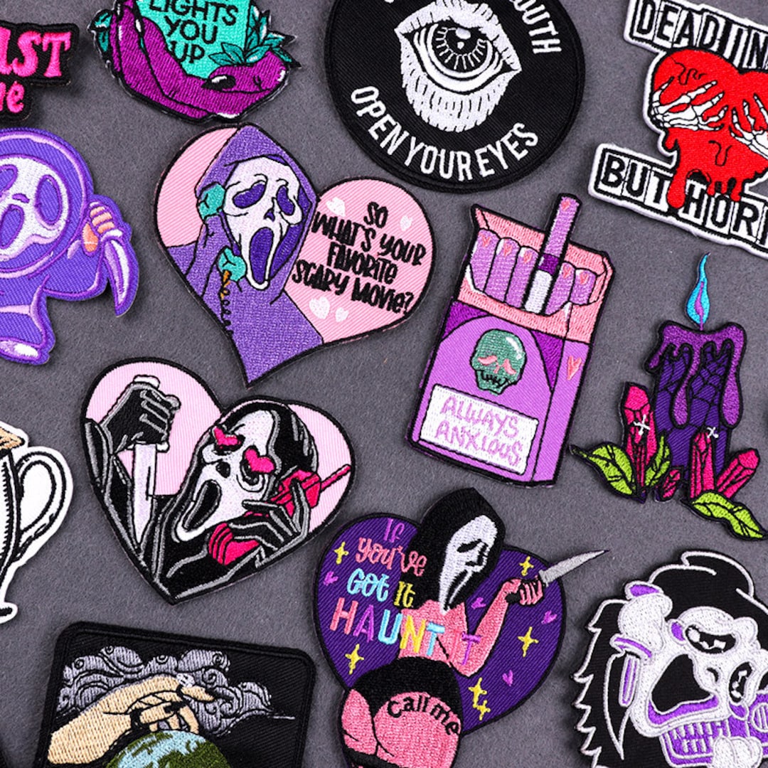 Goth Themed Iron-on Patches, Heat-activated Appliques, Iron-on Stickers ...