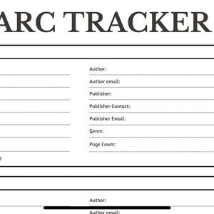 A4 Printable ARC Tracker | Digital Book Review Planner | Instant ...