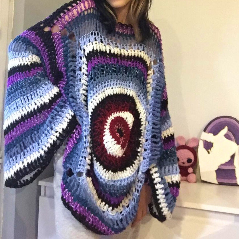 Crochet Eye Sweater/aesthetic/witchy/core - Etsy
