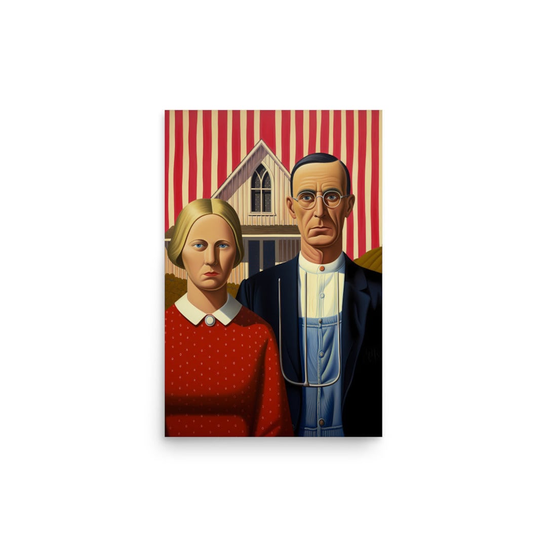 American Gothic Pop Art Poster multiple Sizes - Etsy